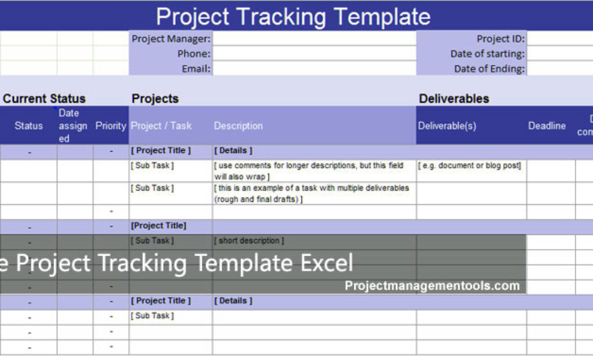 Project Tracker Excel Template